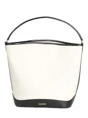 Sandro Handbag In Textile Fibers And Leather - White