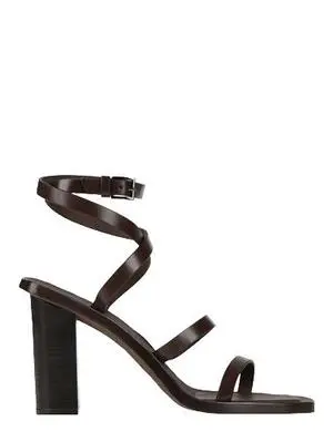 Max Mara Leather Tie Sandals - Brown