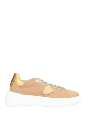 Philippe Model Tres Temple Low-Top Sneakers Camel