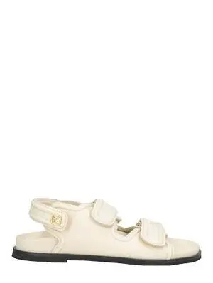 Sandro Leather Sandals - Off White