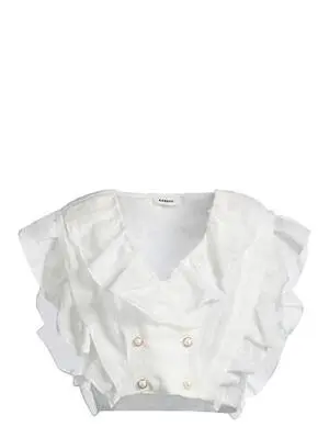 Sandro Tiered Ruched Shirt - White