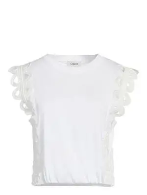 Sandro Cotton Jersey Top - White