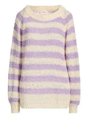 VICOLO Intarsia-knit Striped Sweater - Purple