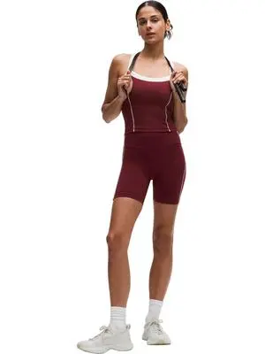 Lululemon Wunder Train High-rise 6" Shorts - Burgundy Bay/light Ivory