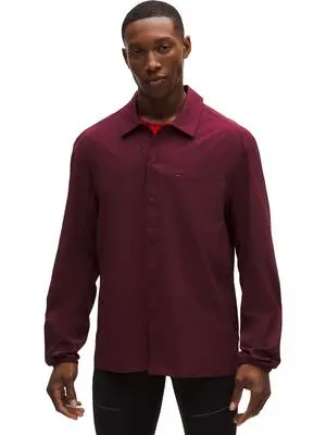 Lululemon Perforated Running Overshirt Burgundy Bay