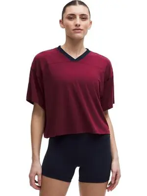 Lululemon Jersey Training V-neck T-shirt - Burgundy Bay/true Navy