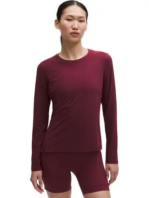 Lululemon Side-ruched Running Long-sleeve Shirt - Burgundy Bay