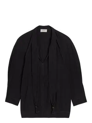 LEMAIRE Scarf-Effect Cotton Blouse Black