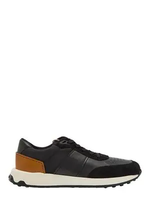 TOD'S Panelled Leather Running Sneakers - Black