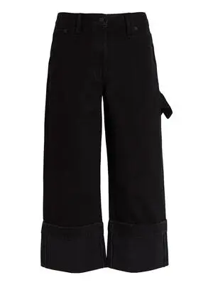 Simone Rocha Turn-up Cropped Jeans - Black