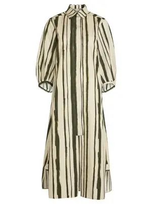MAX MARA Striped Cotton Shirt Dress