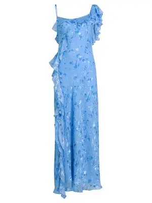 Rixo Ester Devoré Silk-blend Maxi Dress - Blue