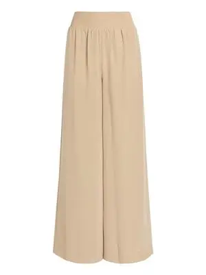 JOSEPH Wide-leg Satin-twill Trousers - Beige