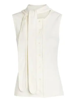 LEMAIRE Scarf-effect Cotton-blend Top - Off White