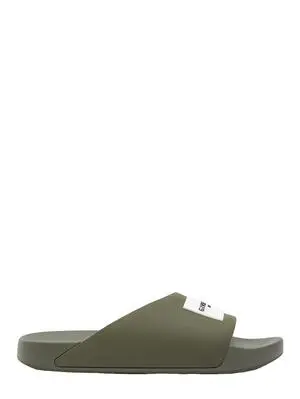 Givenchy Logo Rubber Sliders - Khaki