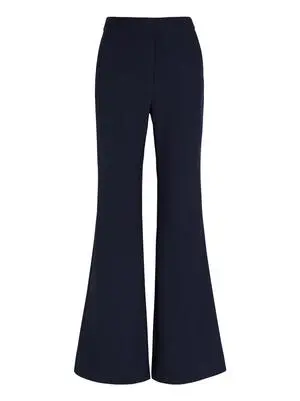 Veronica Beard Arden Flared-leg Jersey Trousers - Navy