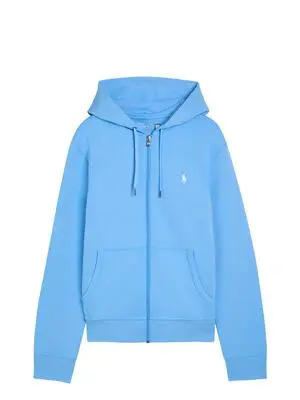 Polo Ralph Lauren Hooded Cotton-blend Sweatshirt - Light Blue