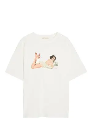 DUKE + DEXTER Pin Up Printed Cotton T-shirt - White