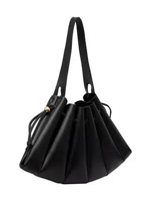 THEMOIRE Calipso Pleated-effect Shoulder Bag - Black