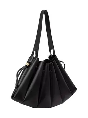 THEMOIRE Calipso Pleated-effect Shoulder Bag - Black
