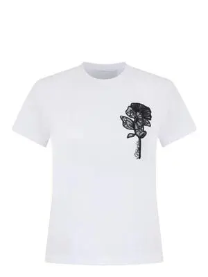 3.1 Phillip Lim Flower Embroidery T-shirt - White