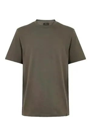 Brioni Logo Tag Cotton T-shirt - Green