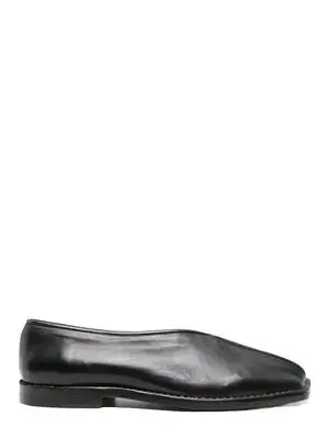 LEMAIRE Flat Leather Slippers - Black