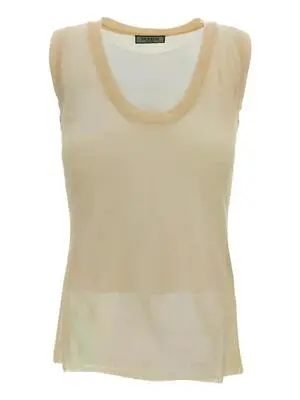 DURAZZI MILANO Sleeveless Scoop Neck Top - Neutrals