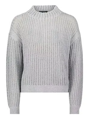 BETTY BARCLAY High-neck Openwork Knit Sweater - Grey