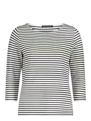 BETTY BARCLAY Striped Three-quarter-sleeve Top - White