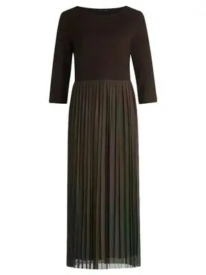 BETTY BARCLAY Pleated Midi Dress - Brown