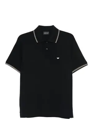 Emporio Armani Stripe-trim Polo Shirt - Blue