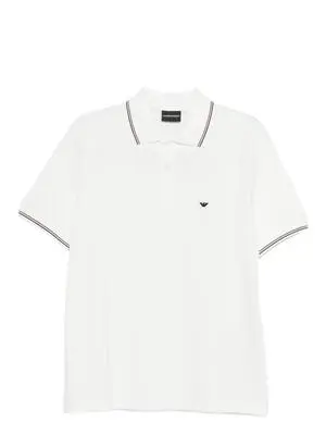 Emporio Armani Stripe-trim Polo Shirt - White