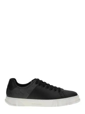 SALVATORE FERRAGAMO Logo-Pattern Leather Sneakers