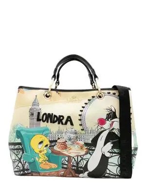 BRACCIALINI Cartoline London-print Tote Bag - Yellow
