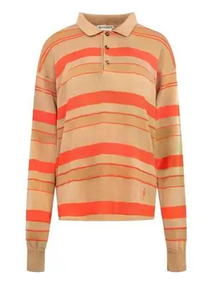 JW Anderson Striped Polo Shirt - Neutrals