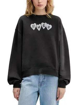 Hugo Heart-motif Sweatshirt - Black