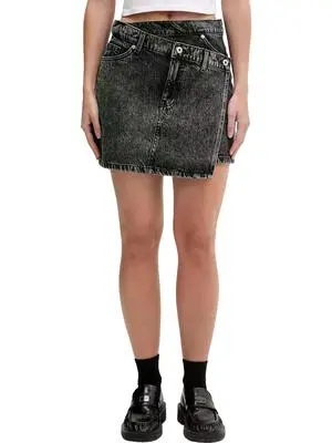 Hugo Asymmetric Denim Skirt - Grey