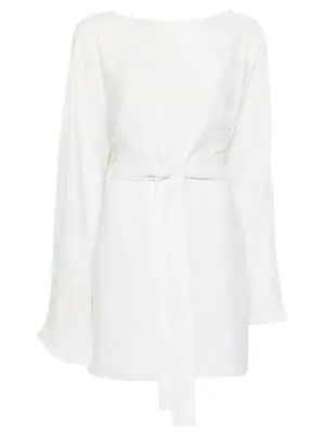P.a.r.o.s.h Belted-waist Mini Dress - White
