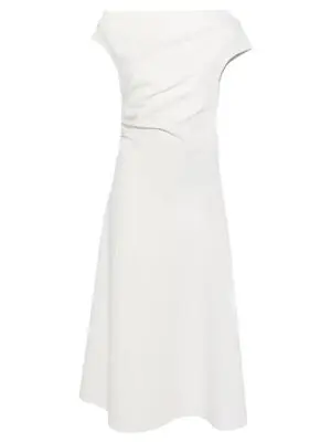 P.a.r.o.s.h Pingu Draped-effect Midi Dress - White