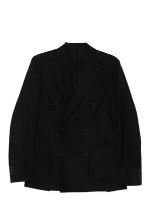 LARDINI Double-breasted Jacket - Black