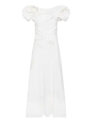 Gabriela Hearst Navi Puff Sleeve Maxi Dress - White