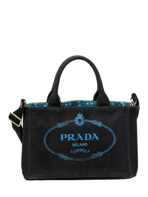 Prada Small Canapa Two-way Handbag - Black