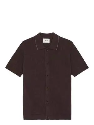 Nn07 Nalo Textured-knit Shirt - Brown