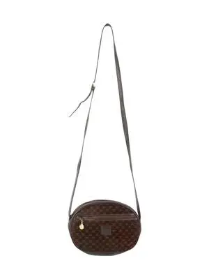 Celine 1980s Triomphe Suede Shoulder Bag - Brown