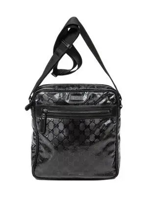 Gucci Logo-pattern Messenger Shoulder Bag - Black