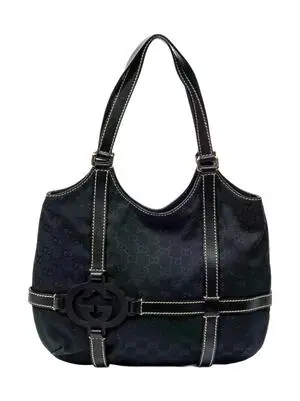 Gucci Logo-detail Hobo Tote Bag - Black