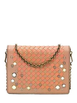 Bottega Veneta Intrecciato Flap Cross Body Bag - Orange