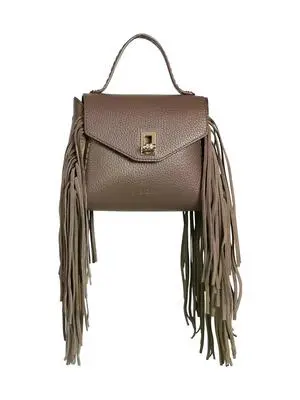 VISONA` California Leather Shoulder Bag - Brown