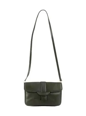Celine 1980s Leather Shoulder Bag - Green